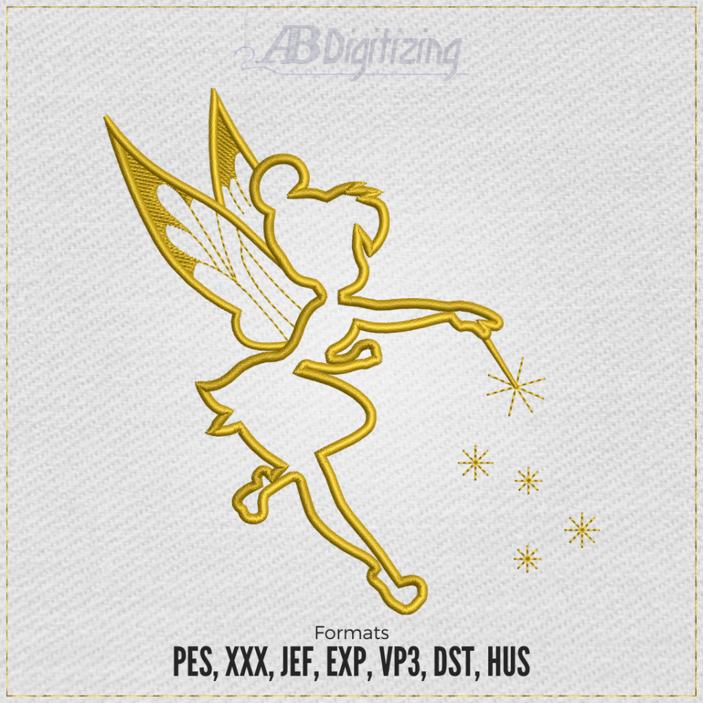 Tinkerbell Fairy Embroidery Design | ABDigitizing