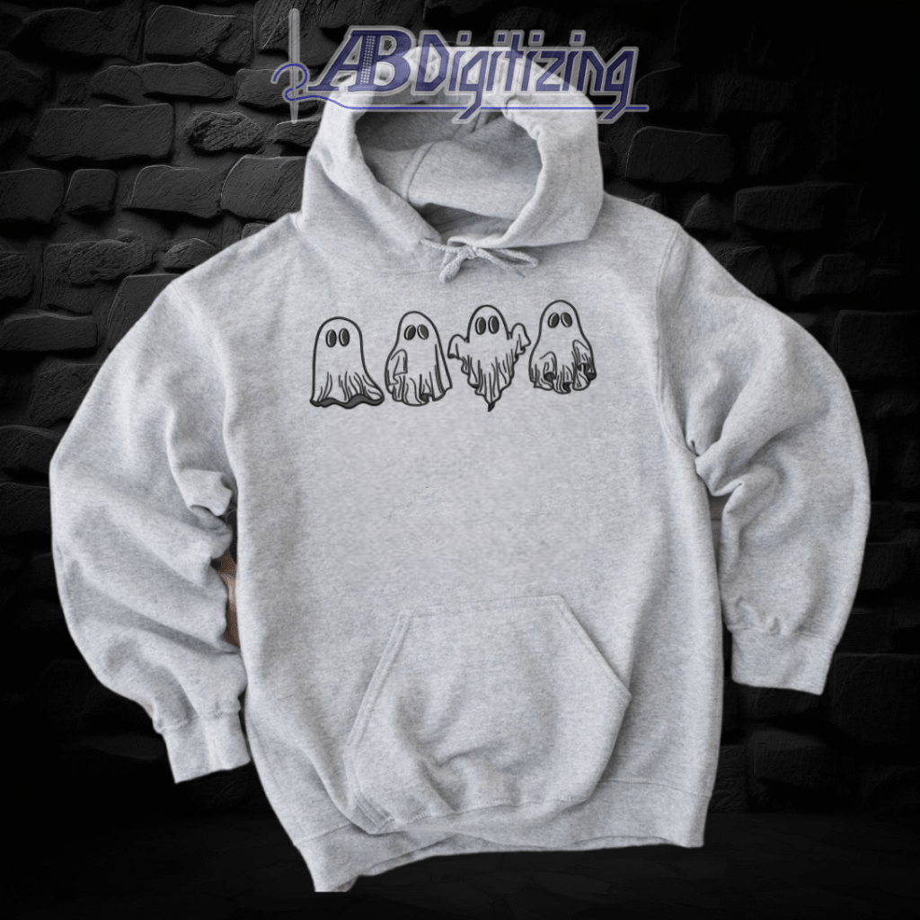 Spooky Ghosts Embroidery Design | ABDigitizing