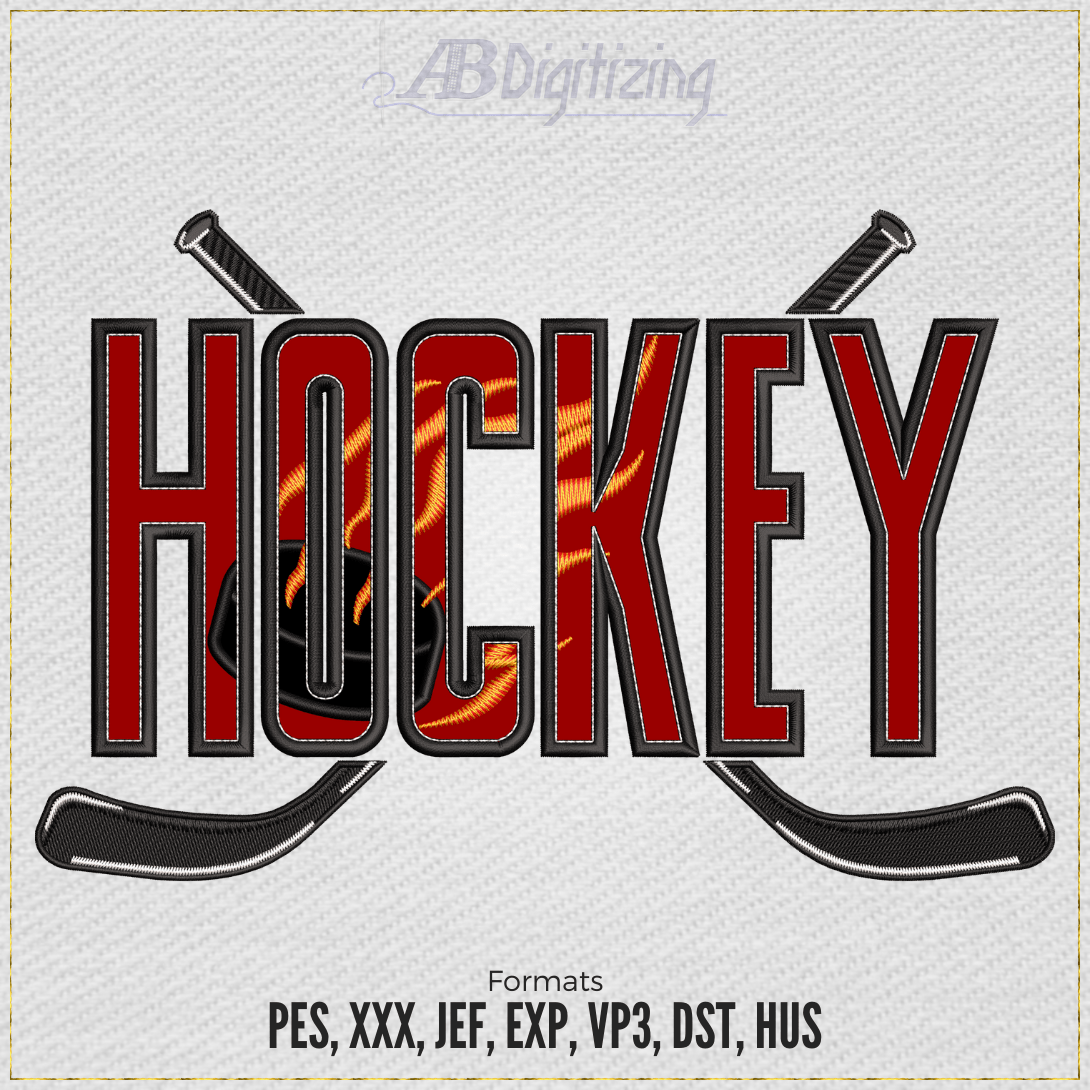 Hockey Embroidery Design - ABDigitizing