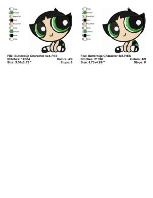 Buttercup Character Embroidery Design | ABDigitizing