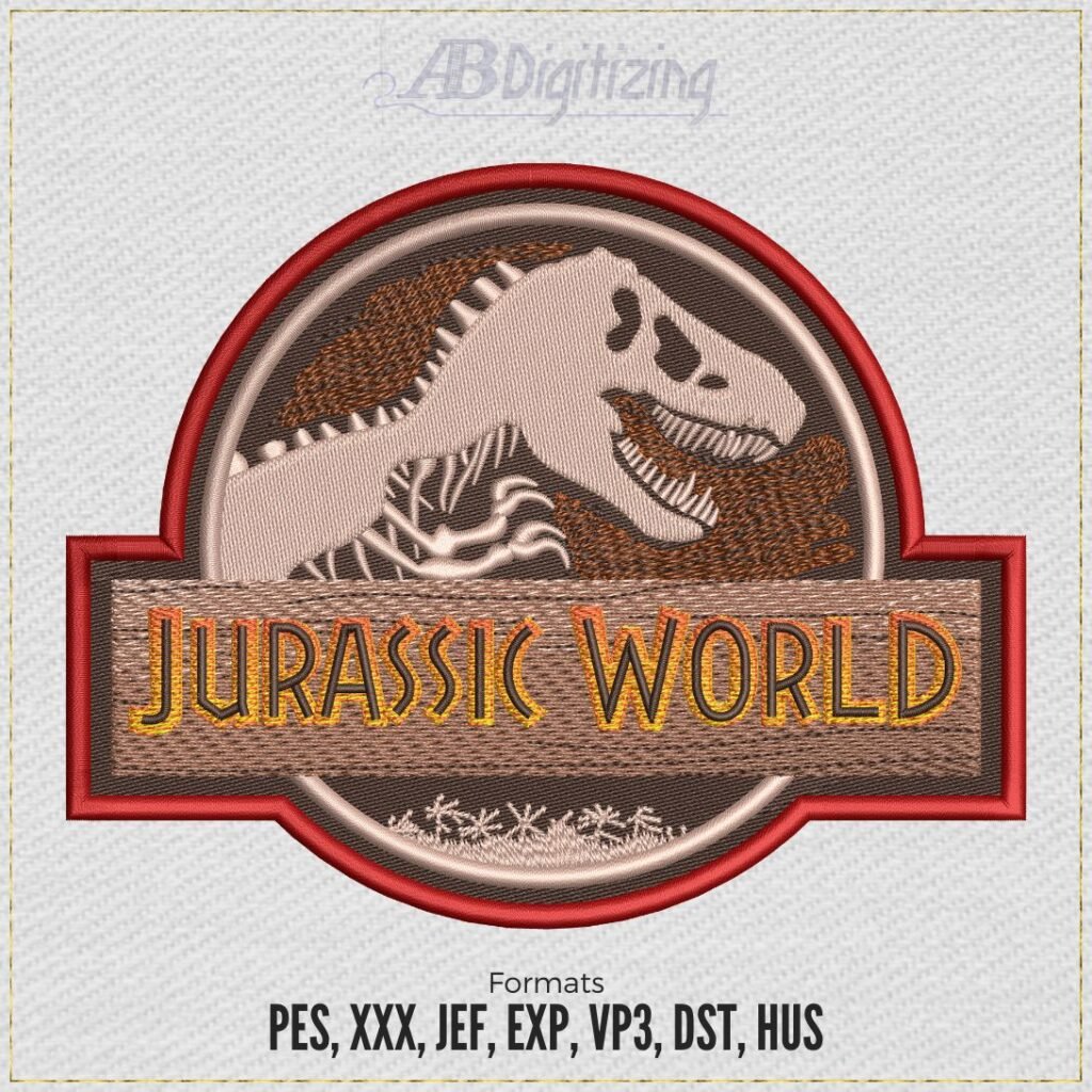 Jurassic World Embroidery Design | ABDigitizing