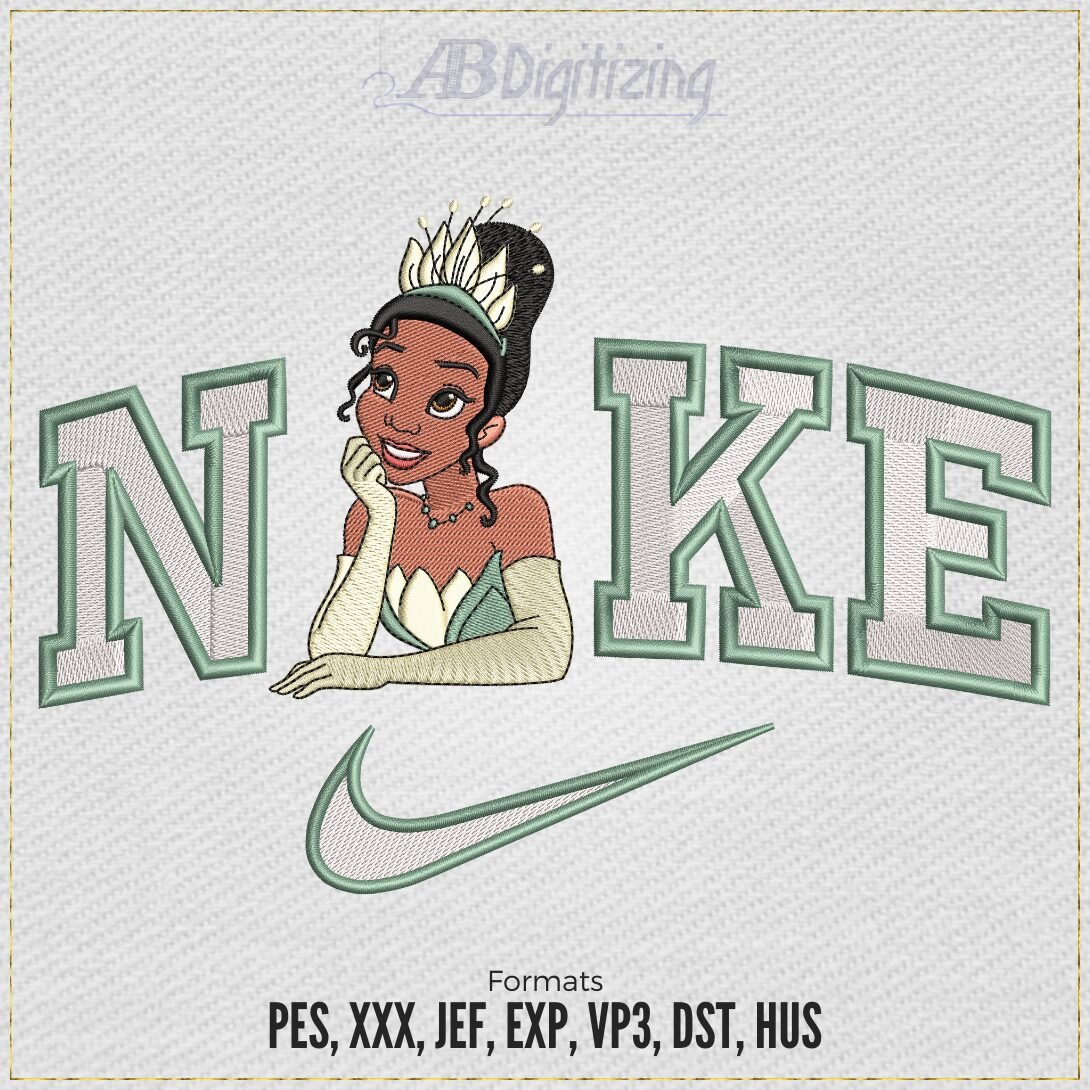 Princess Tiana Swoosh Embroidery Design | ABDigitizing