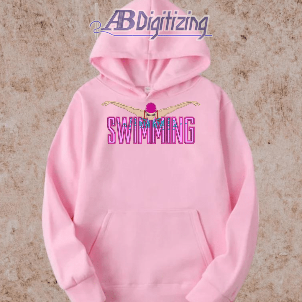 SWIMMING Word Embroidery Design - Female | ABDigitizing