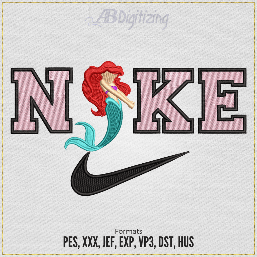 Ariel Swoosh Embroidery Design - ABDigitizing