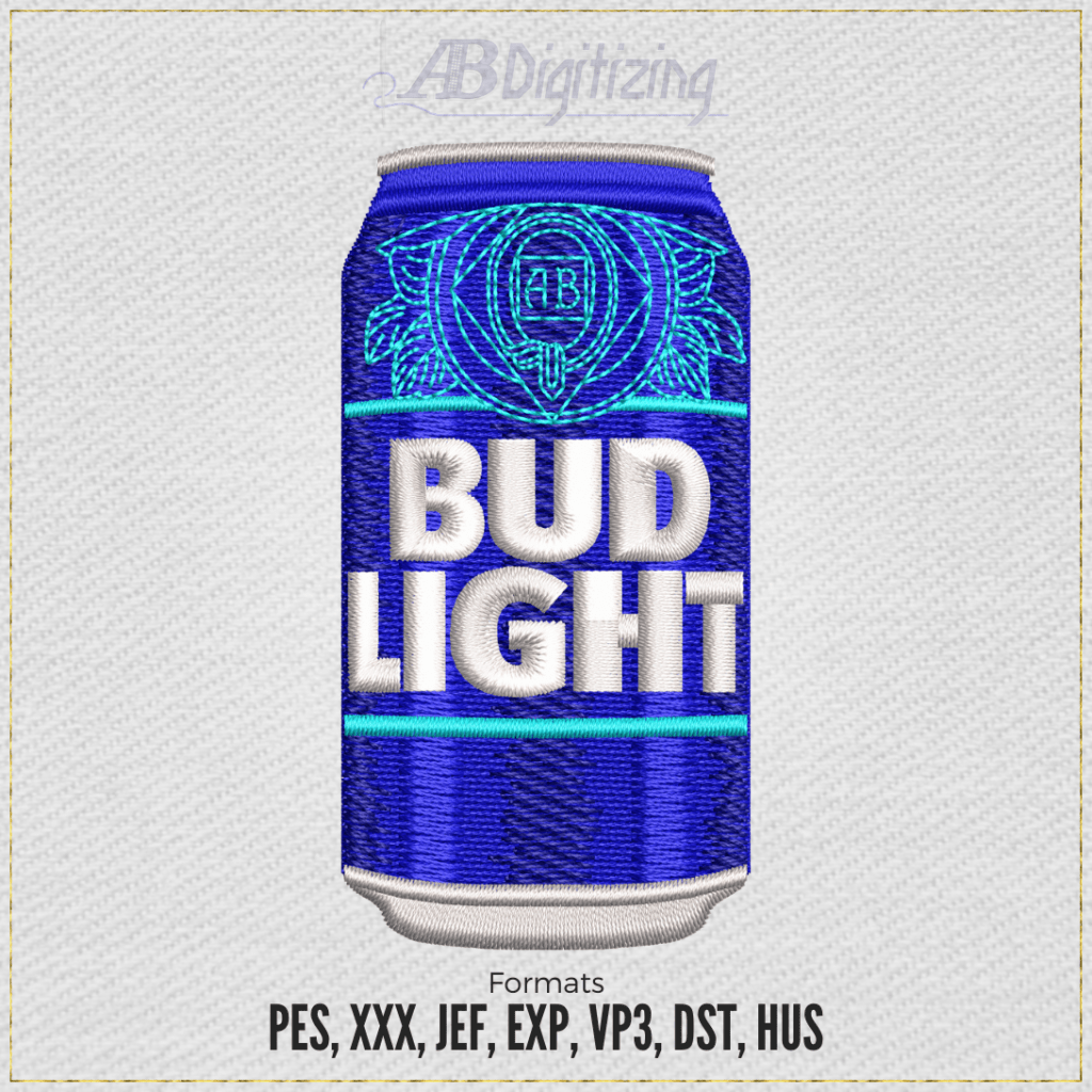 Bud Light Beer Embroidery Design | ABDigitizing