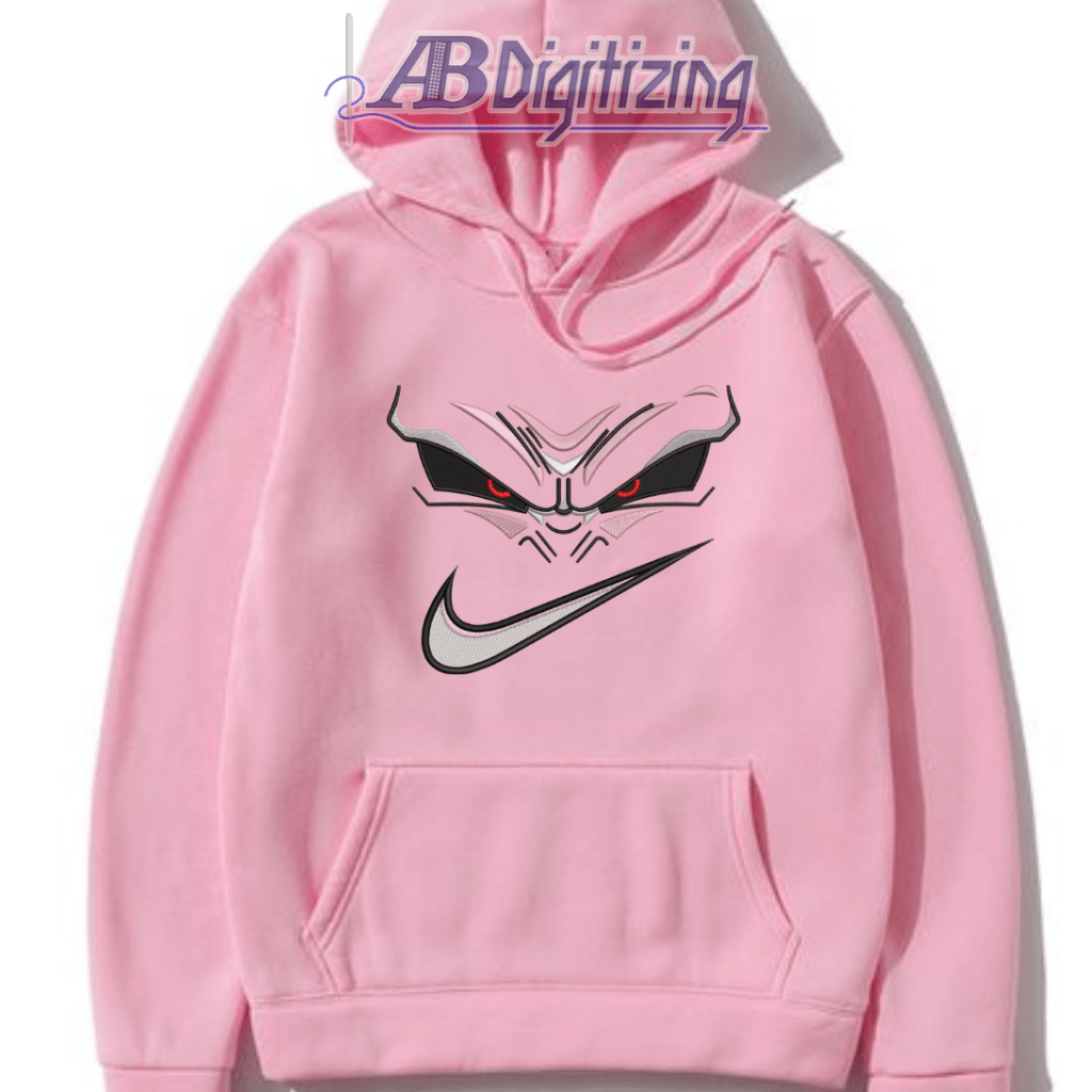 Majiin Buuu Face Swoosh Embroidery Design | ABDigitizing