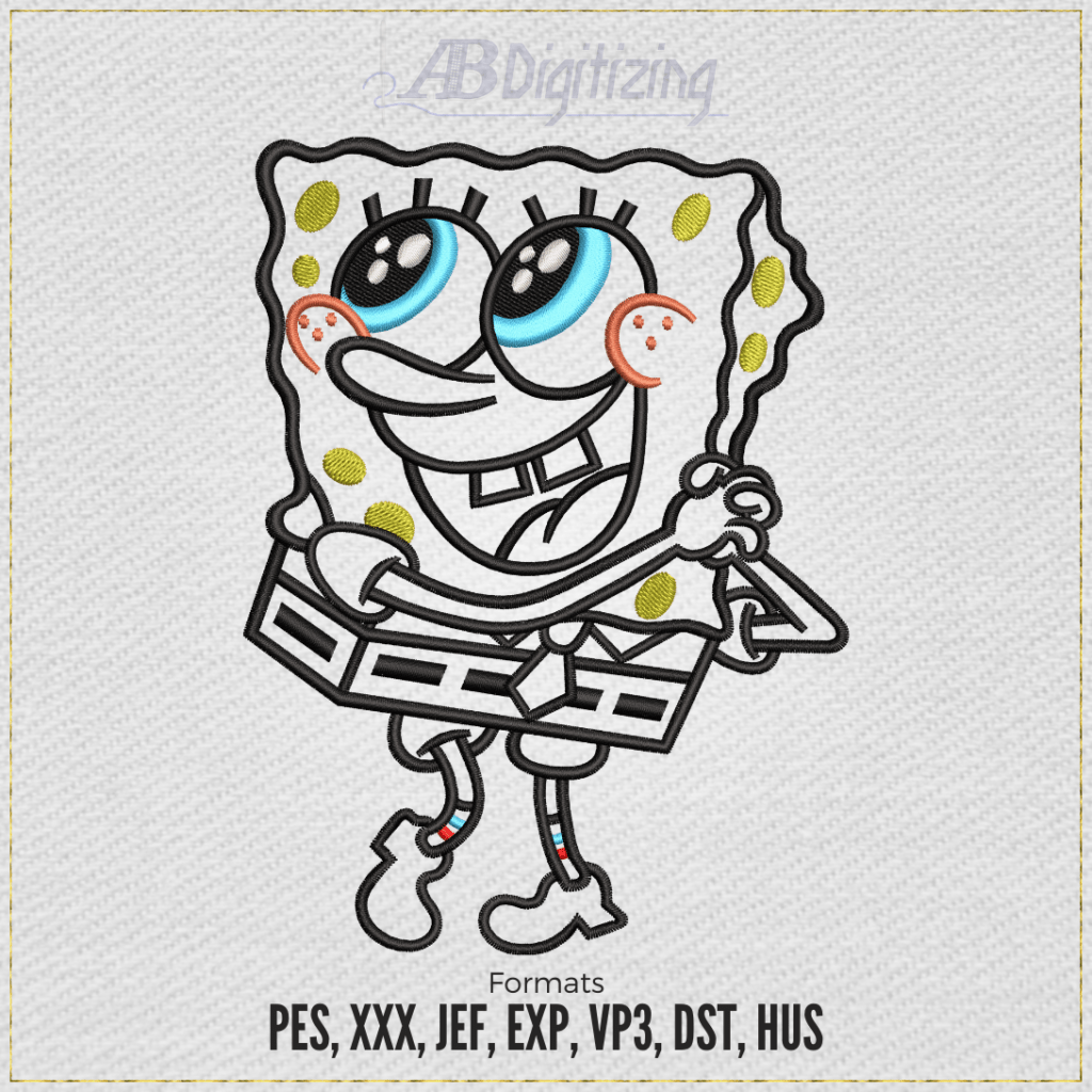 Spong3Bob Embroidery Design | ABDigitizing