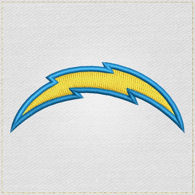 Chargers Bolt Hat Logo Embroidery Design | ABDigitizing