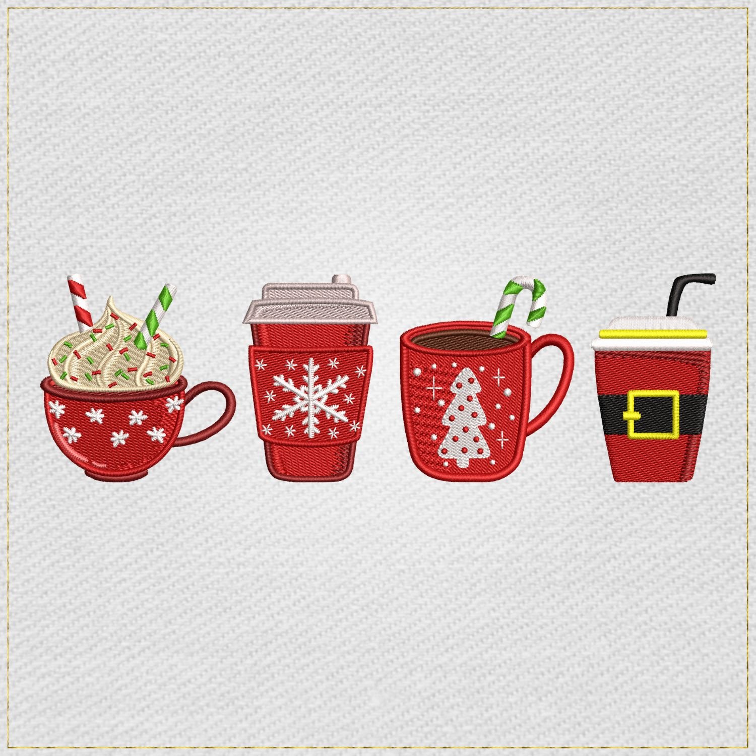 Cups of Cheer Embroidery Design | ABDigitizing